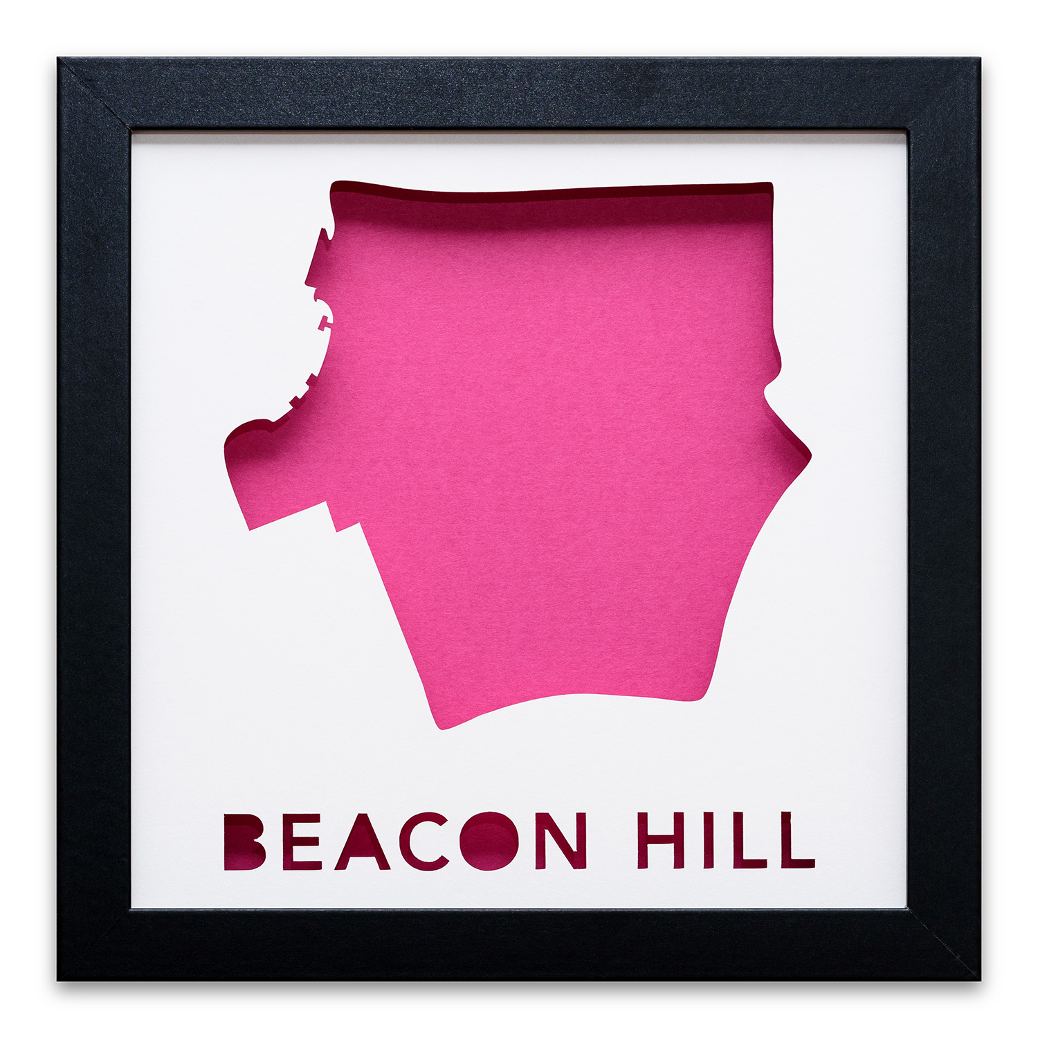Beacon Hill, Boston Neighborhood Map Art - yeiou paper objects