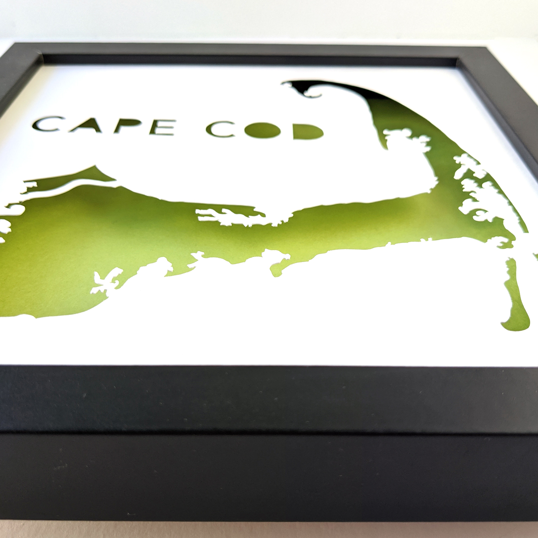 Cape Cod, Massachusetts Town Map Art - yeiou paper objects