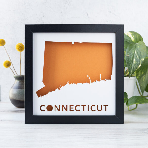 Connecticut Paper Places Map Art - yeiou paper objects